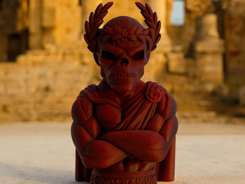 Skeleton Emperor with Laurel Wreath - Free 3D Print Model - MakerWorld