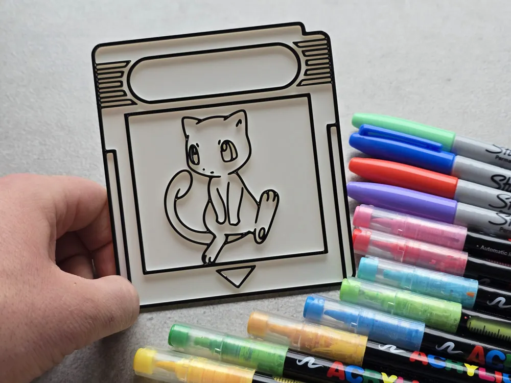 Mew Pokemon Cartridge Gameboy Coloring Craft - Free 3D Print Model ...