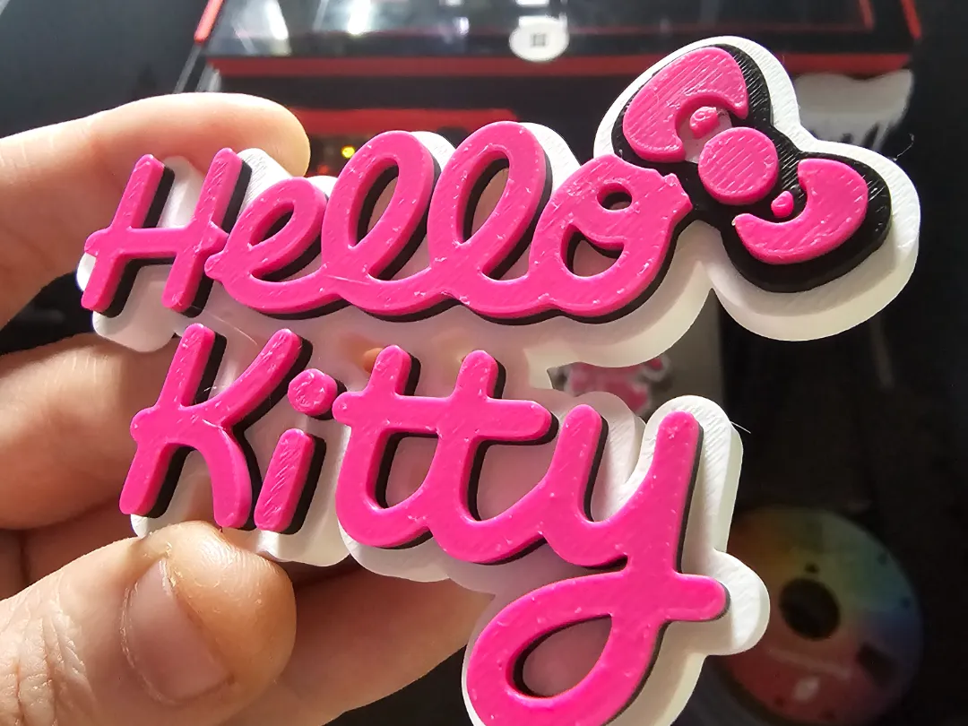 Hello Kitty Logo Keychain x6 - Free 3D Print Model - MakerWorld