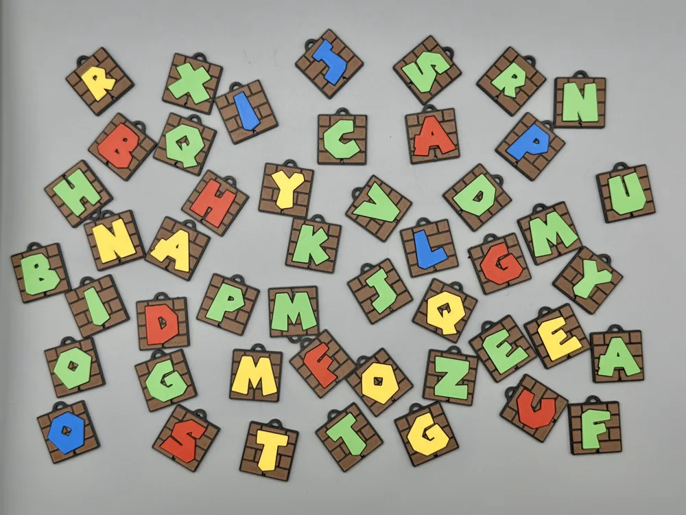 Chaveiro com Letras do Super Mário - Modelo gratuito para impressão 3D ...