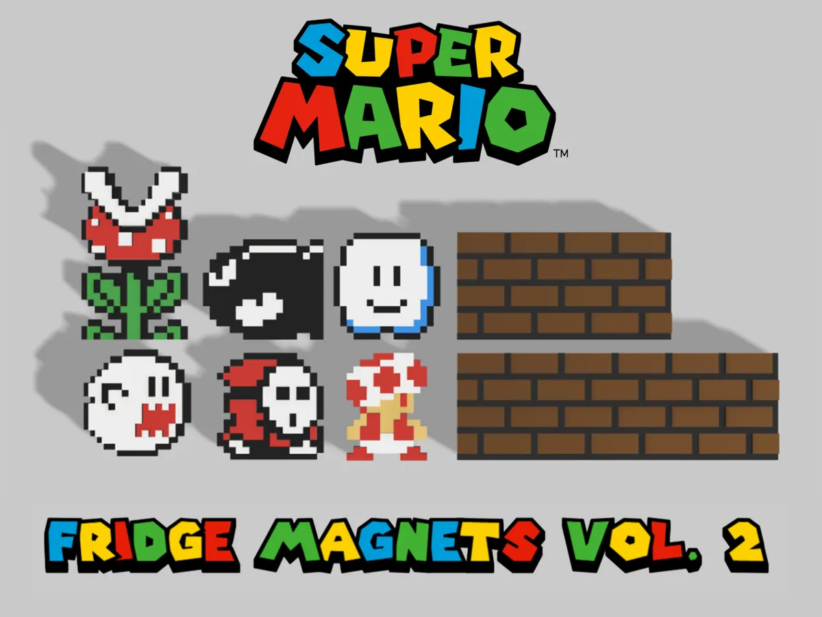 Super Mario Fridge Magnets Vol. 2 - Free 3D Print Model - MakerWorld
