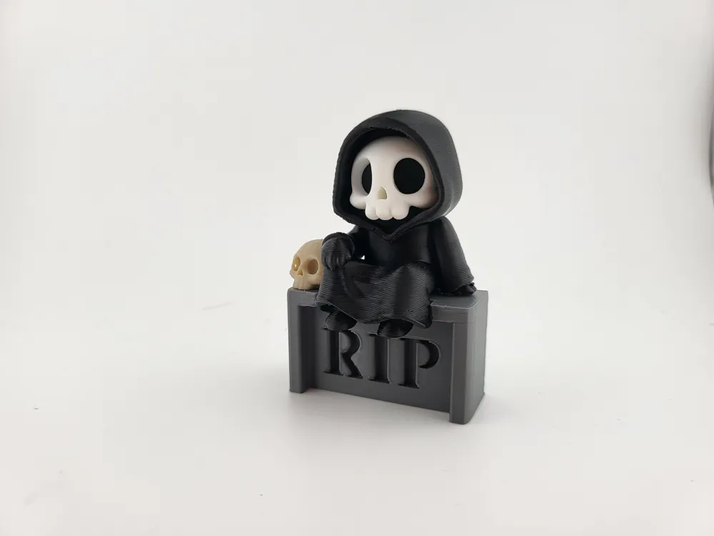 Grim Reaper on Tombstone Stylized Printed Figure - Free 3D Print Model ...