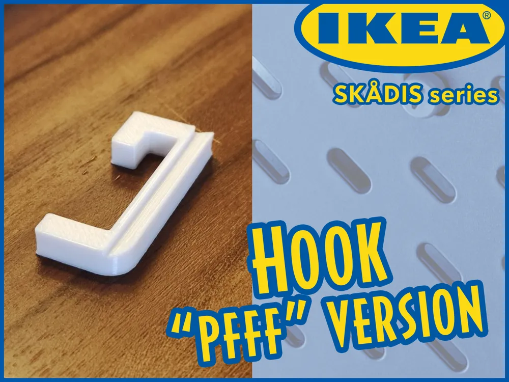 Ikea SKADIS Hook "pfff" version by Andrepfff MakerWorld: Download Free ...