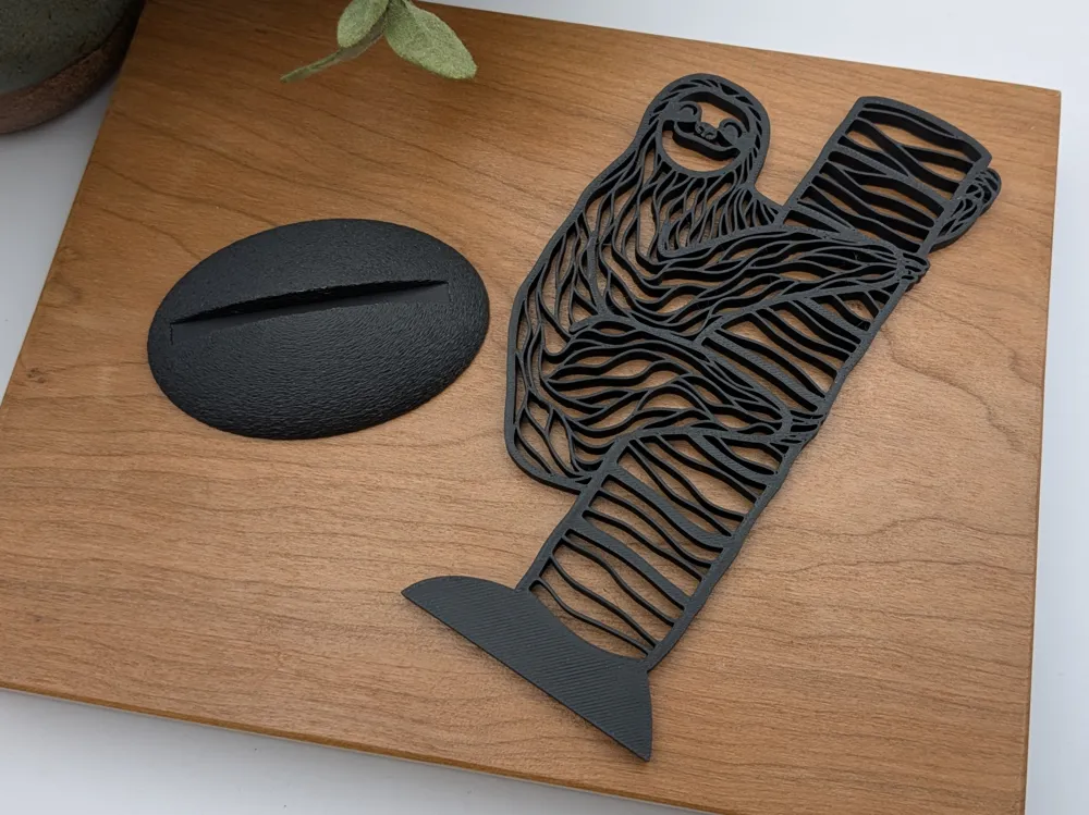 Geometric Sloth Figure with Base - Free 3D Print Model - MakerWorld