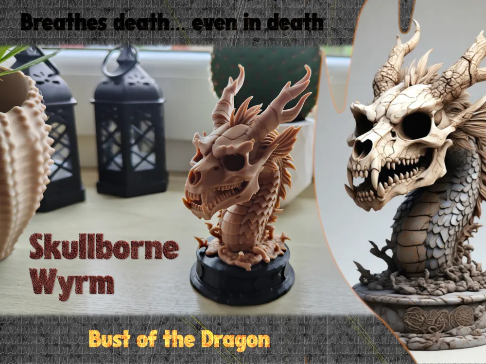 Skullborne Wyrm - RPG DECOR by Maxim MakerWorld: Download Free 3D Models