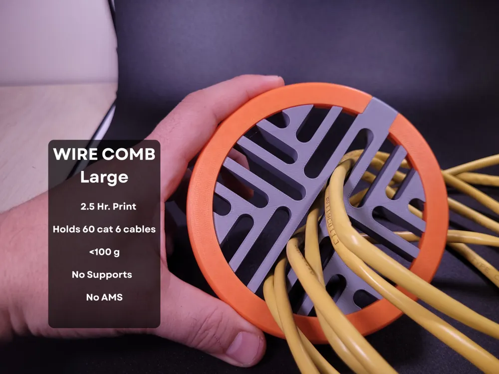 Wire Comb Cat 6 Cable Organizer 60 Cable Capacity - Free 3D Print Model ...