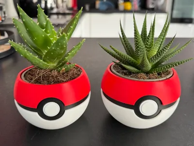 Pokeball Flower Pot for IKEA SUCCULENT - Free 3D Print Model - MakerWorld