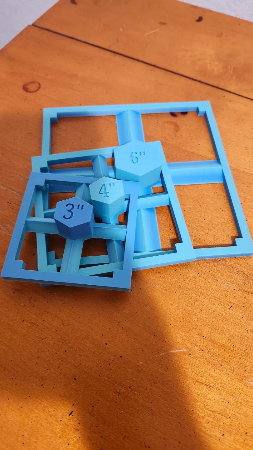 Quilting Template Squares 3" 4" 6" 8" inch - Free 3D Print Model ...