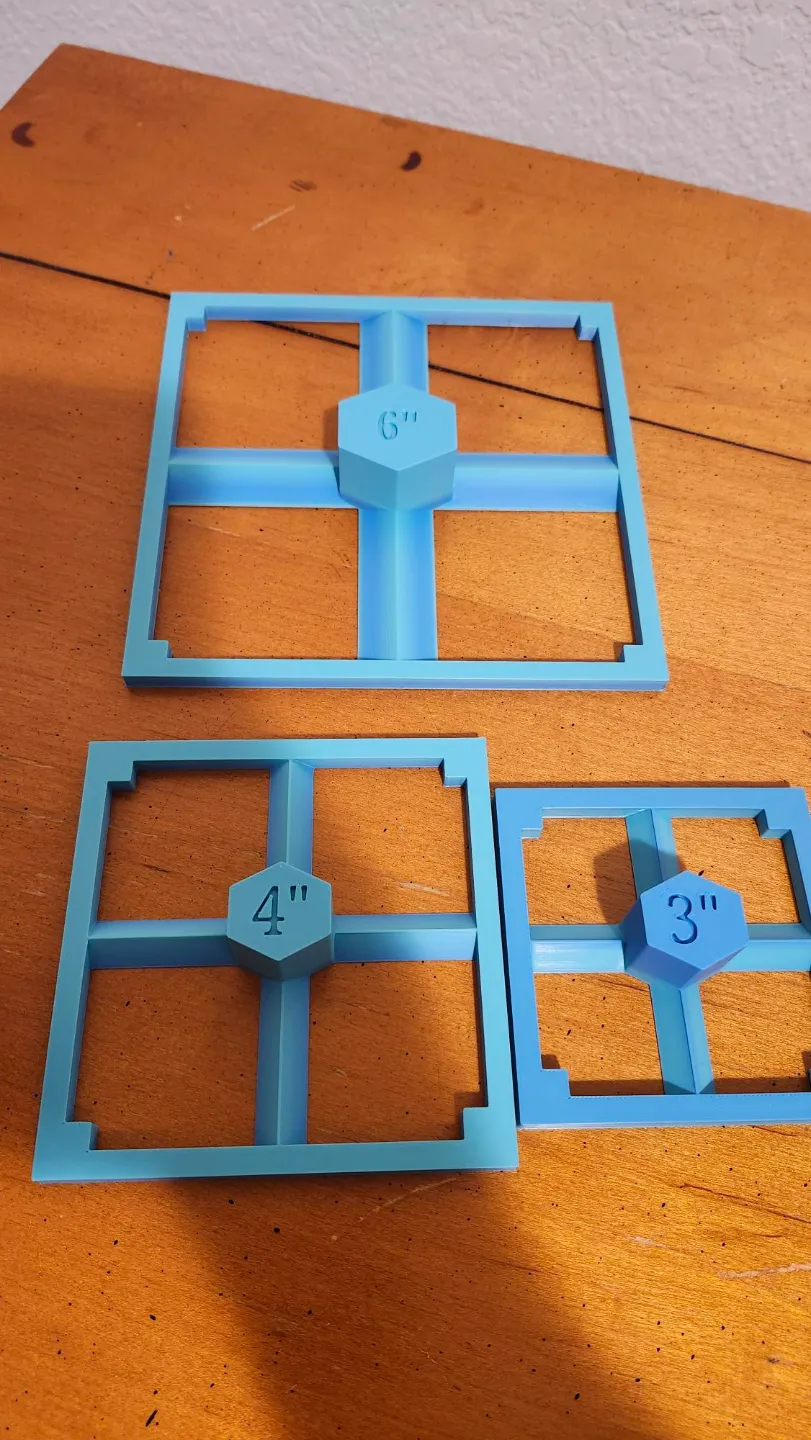 Quilting Template Squares 3" 4" 6" 8" inch - Free 3D Print Model ...