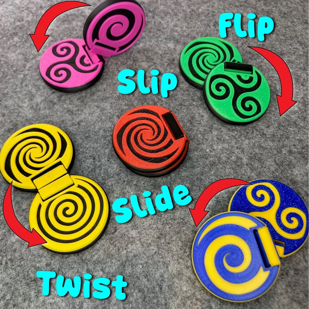 Spiral Slip + Flip Fidget Toy (37 min) - Free 3D Print Model - MakerWorld