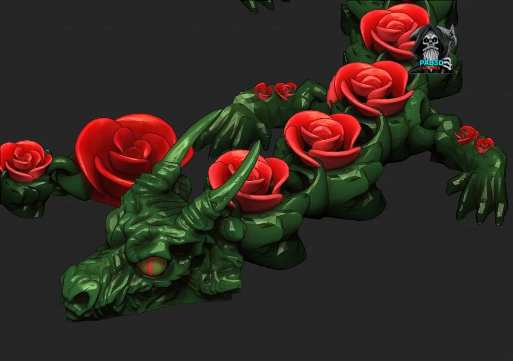 Articulated Flexi Dragon Rose by PAB3D MakerWorld: Download Free 3D Models