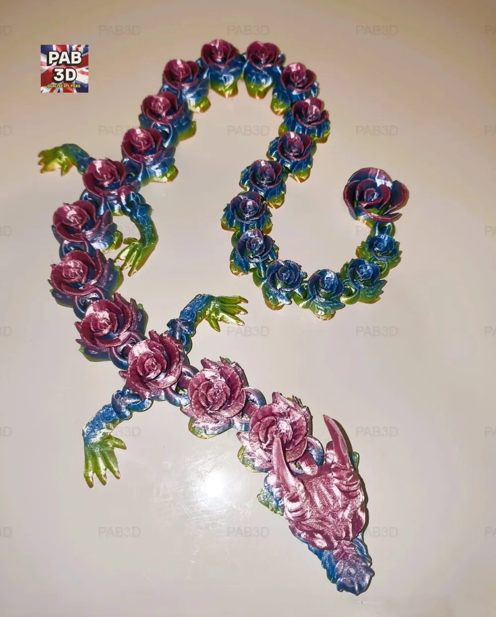 Articulated Flexi Dragon Rose by PAB3D MakerWorld: Download Free 3D Models