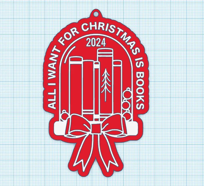 Bookish Christmas 2024 Ornament by fandango2787 - MakerWorld