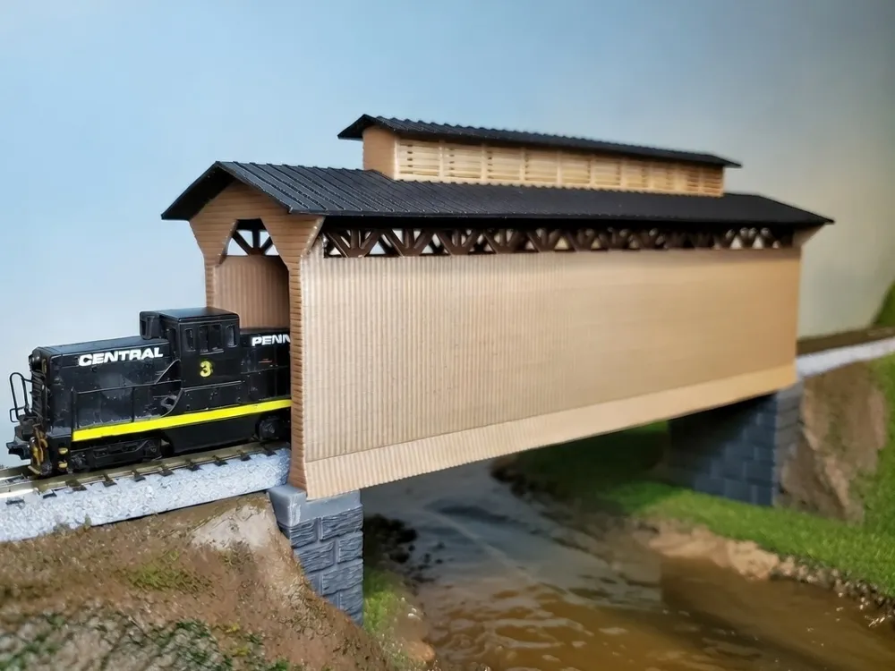 1:160 N Scale Covered Model Train Bridge - Free 3D Print Model - MakerWorld