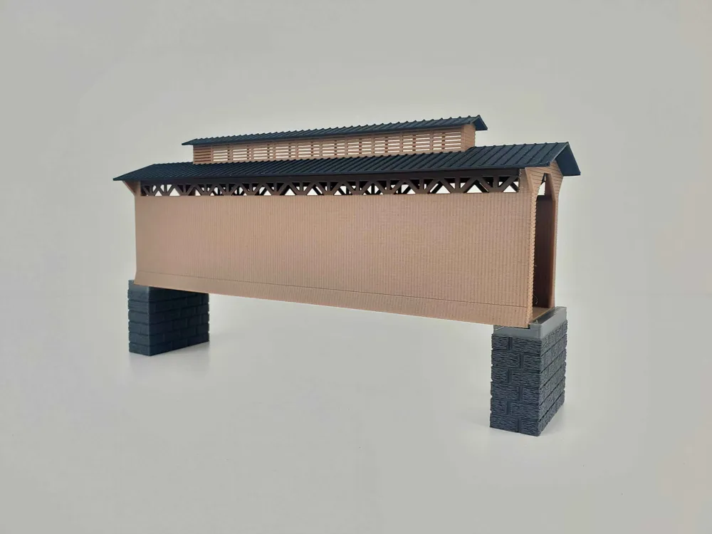1:160 N Scale Covered Model Train Bridge - Free 3D Print Model - MakerWorld