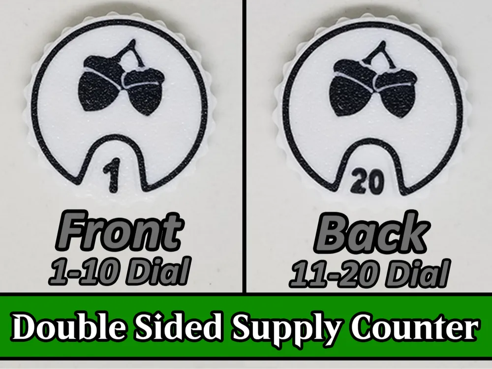 MTG Acorn / Supply Counter Double Sided 1-20 Dial - Free 3D Print Model ...
