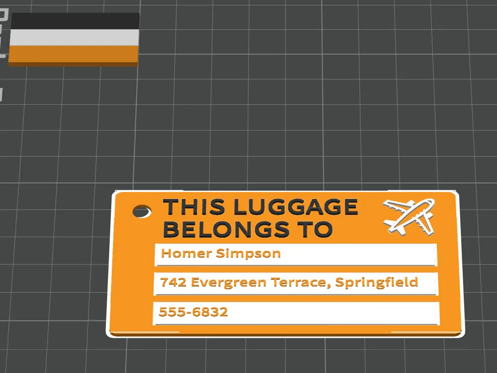 Homer Simpson Luggage Tag - Test or Fun print by 3DJupp - MakerWorld