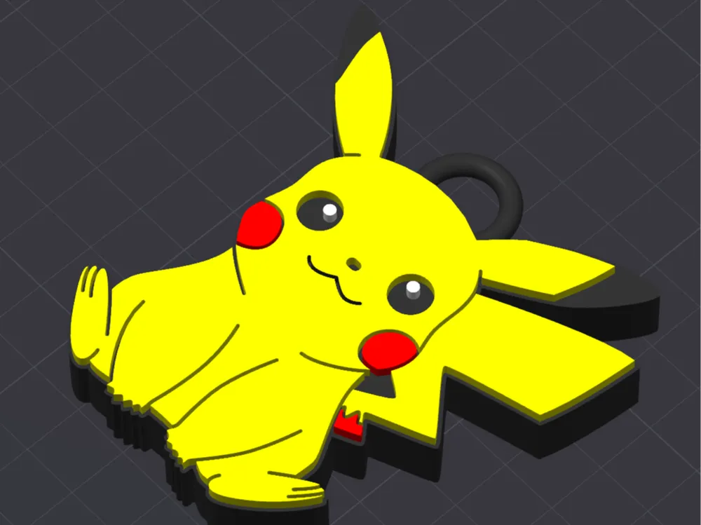 Pikachu_2D_Keychain by Orca3DShop - MakerWorld