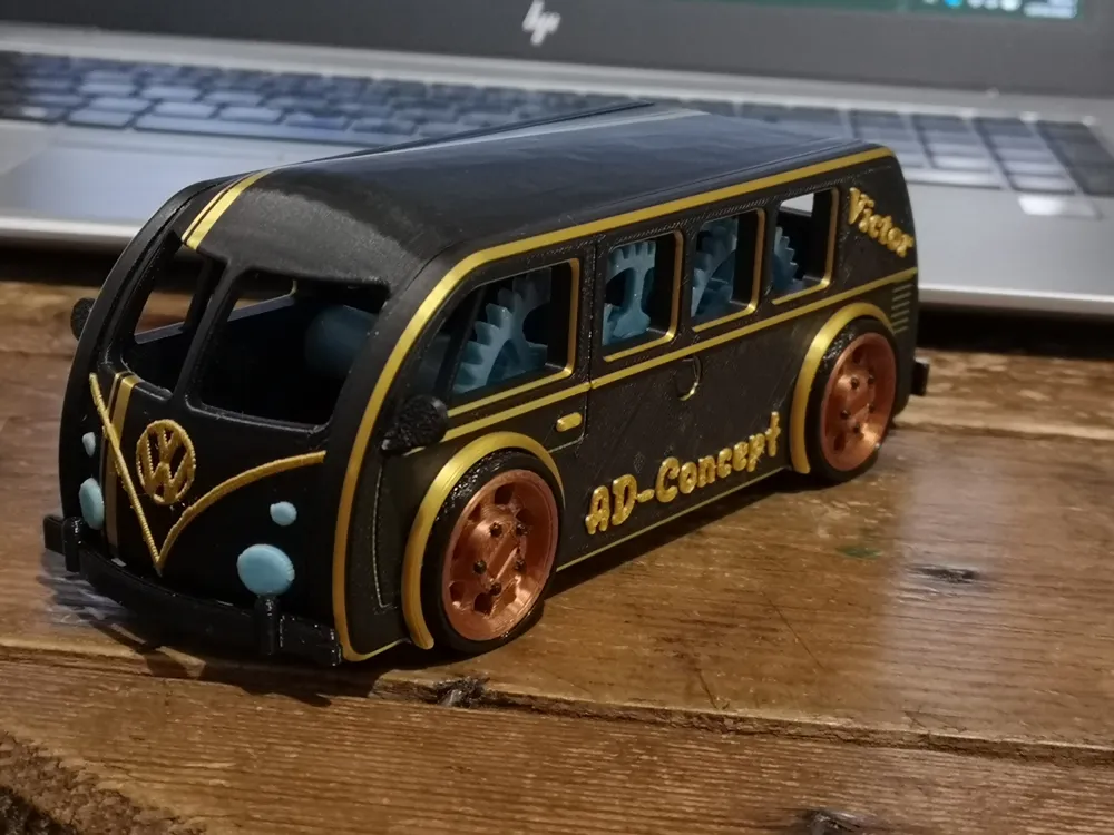VW Combi van - Spring-powered Car - Mini Bus by AD-Concept MakerWorld ...