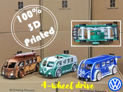 VW Combi van - Spring-powered Car - Mini Bus by AD-Concept MakerWorld ...