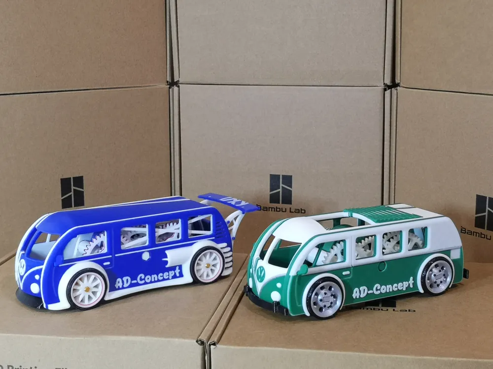 VW Combi van - Spring-powered Car - Mini Bus by AD-Concept MakerWorld ...