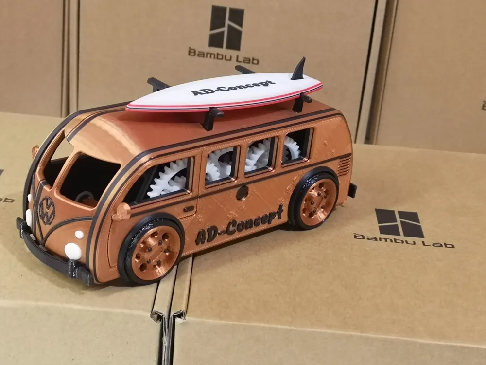 VW Combi van - Spring-powered Car - Mini Bus by AD-Concept MakerWorld ...