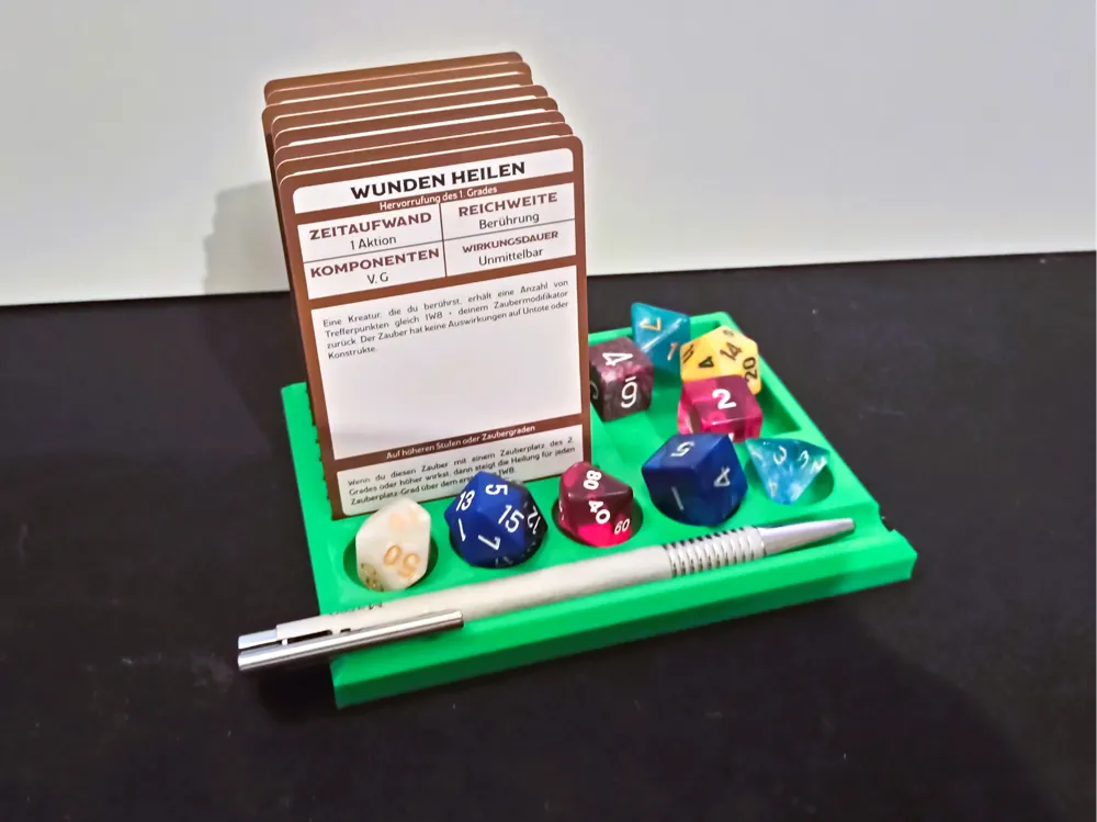 RPG Tray for cards, Dice, pen & Tokens eg. DND&DSA by Pineapple3d - MakerWorld