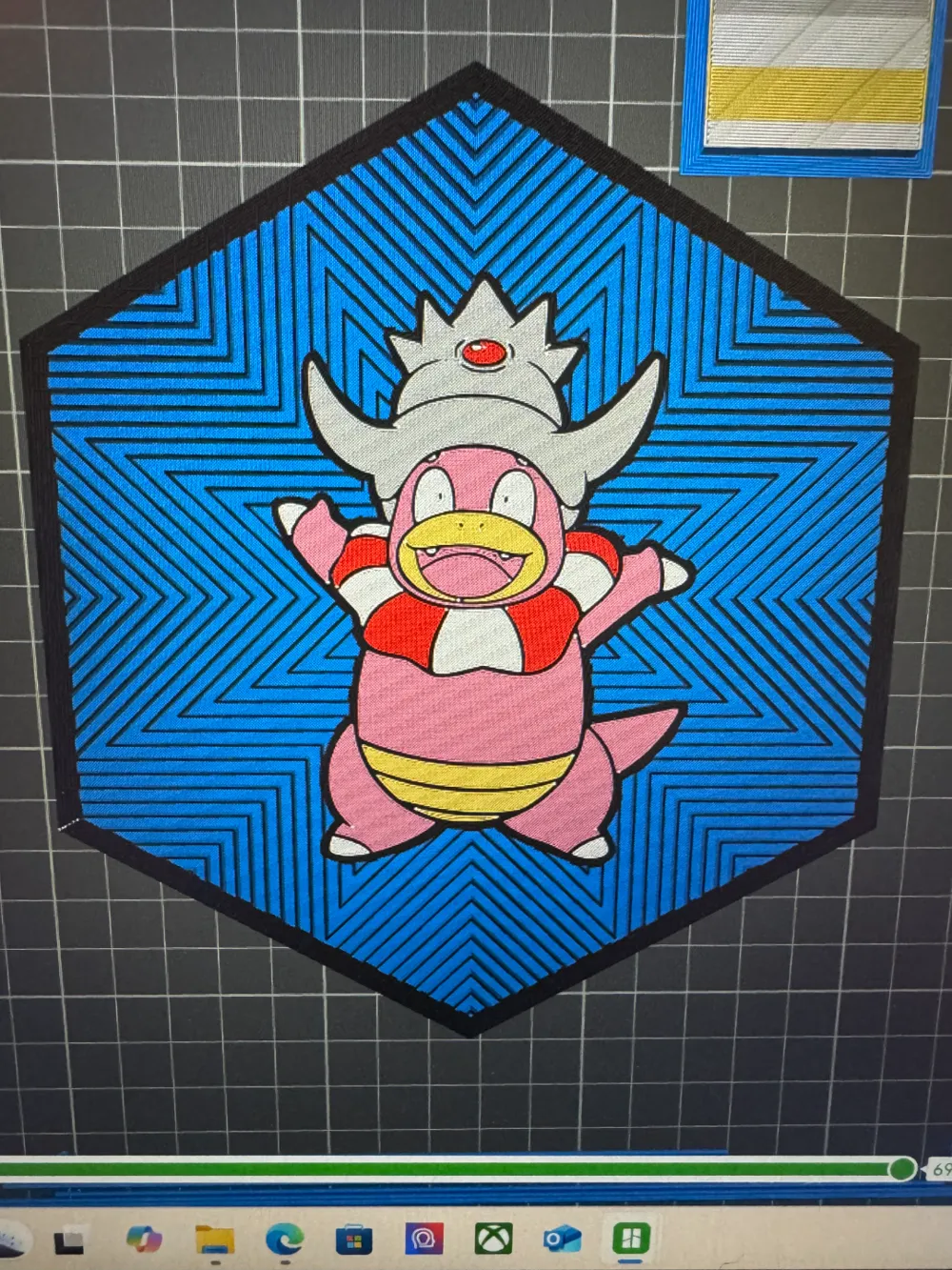 #199 Slowking Hex Wall Art by Laced Up Prints - MakerWorld