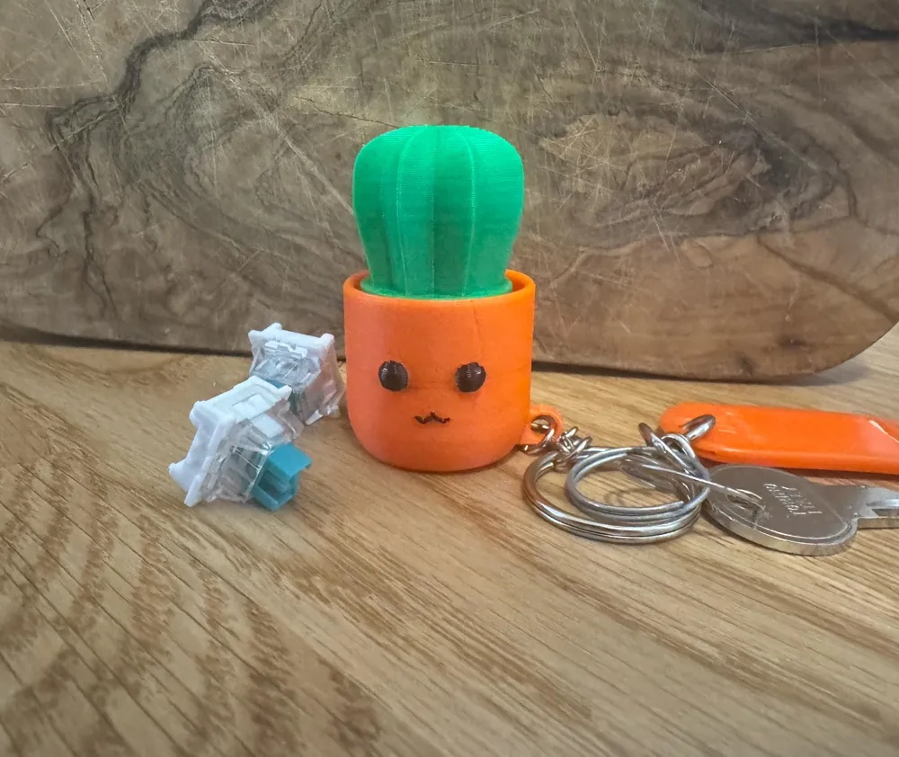 Cute Cactus Clicker and Keychain by Rudi MakerWorld: Download Free 3D ...