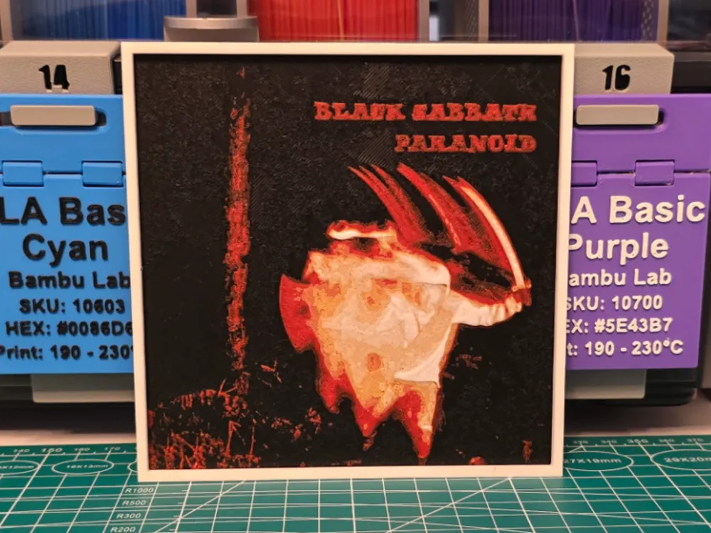 Black Sabbath "Paranoid" Album - Hueforge Art by Lumpy3D MakerWorld ...