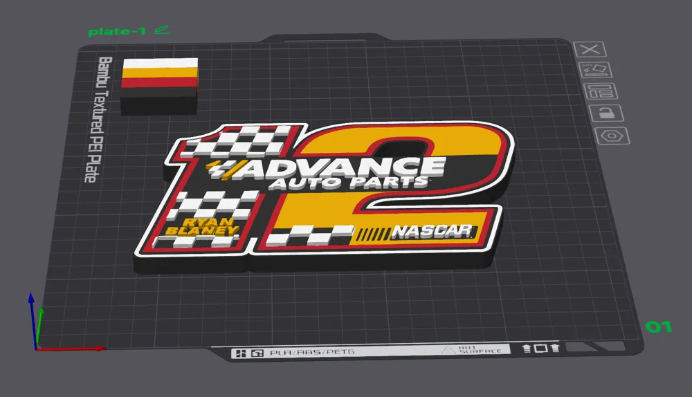 Ryan Blaney 12 Advance Auto Parts Sign - Free 3D Print Model - MakerWorld