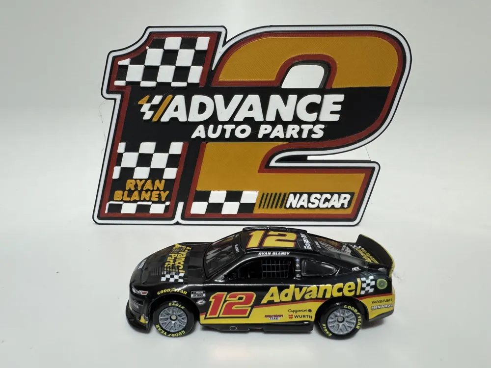 Ryan Blaney 12 Advance Auto Parts Sign - Free 3D Print Model - MakerWorld