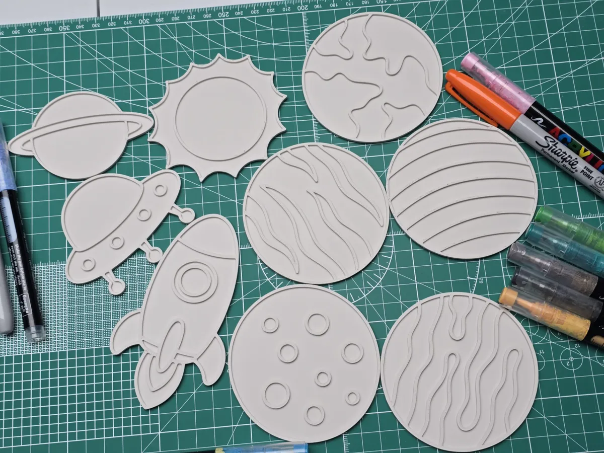 Planet Space Rocket Coloring Craft Science Set DIY - Free 3D Print ...