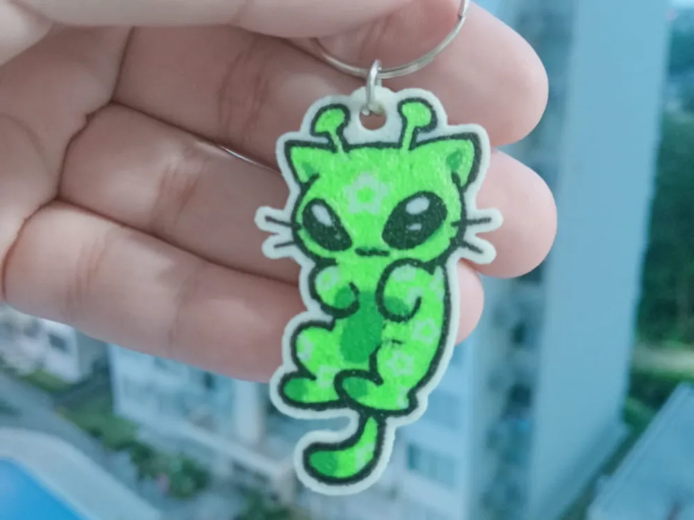 Alien Cat Keychain - Free 3D Print Model - MakerWorld