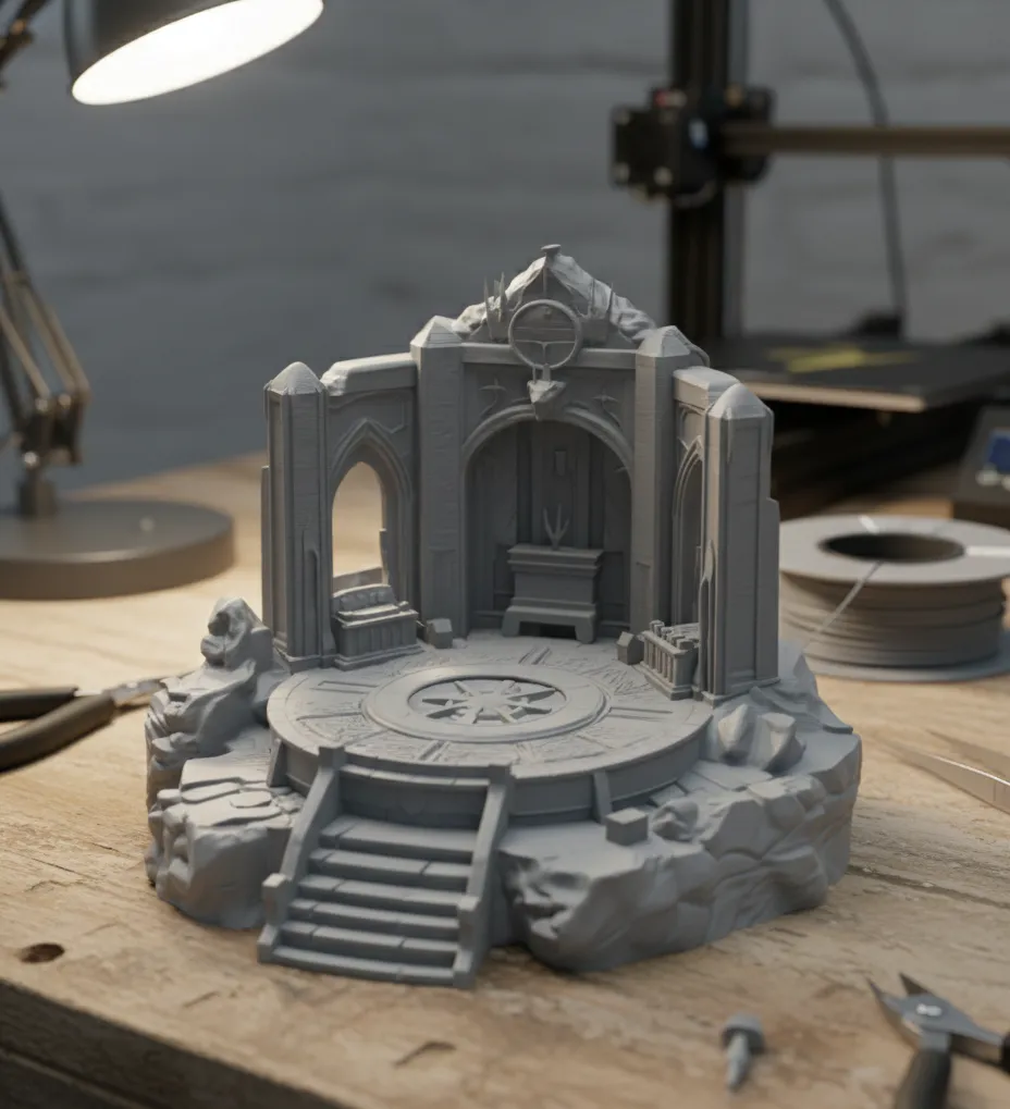 Ancient Ruined Shrine - Fantasy Tabletop Scenery - Free 3D Print Model ...