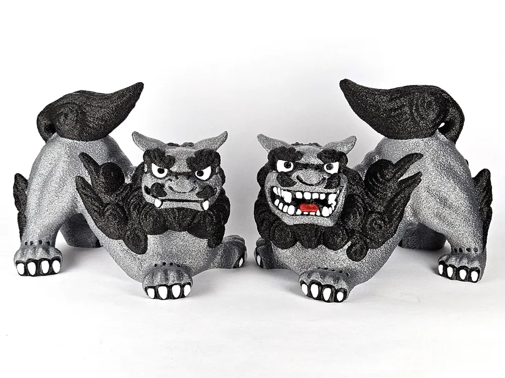 Okinawan Shisa Pair - Guardian Lion-Dogs - Free 3D Print Model - MakerWorld