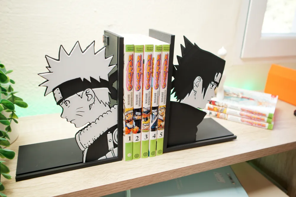 Bookend of Naruto Uzumaki and Sasuke (2 units) by 3D Manga Panels ...