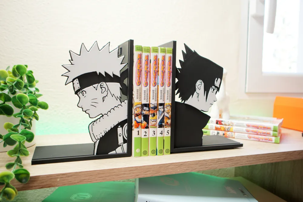 Bookend of Naruto Uzumaki and Sasuke (2 units) by 3D Manga Panels ...