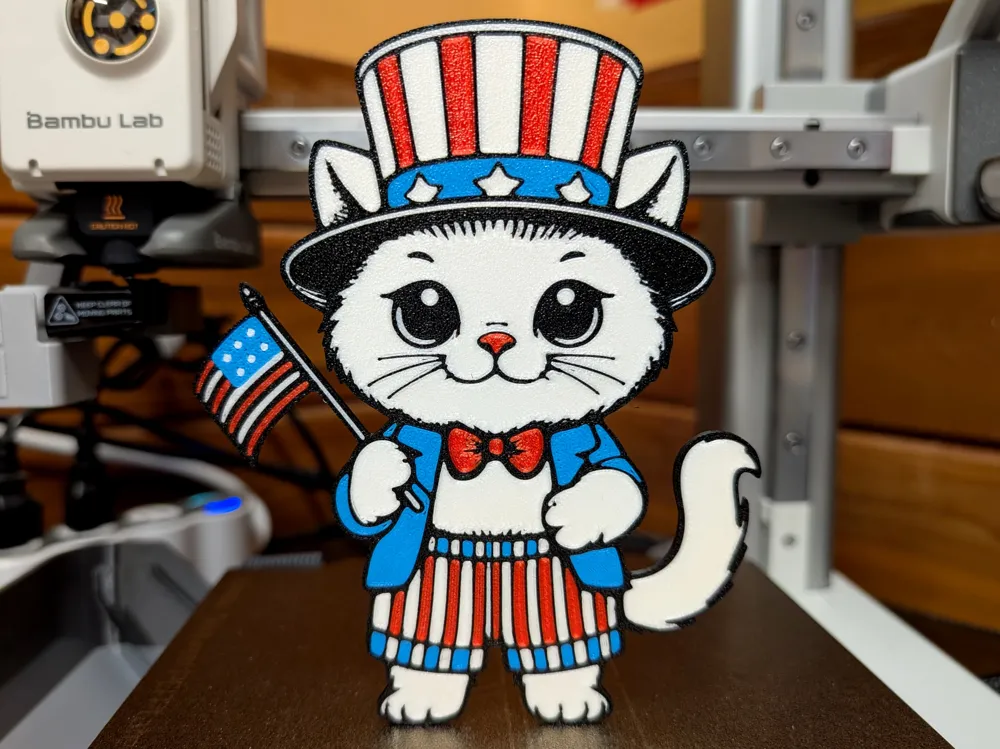 Uncle Sam - July 4th Cat - Free 3D Print Model - MakerWorld