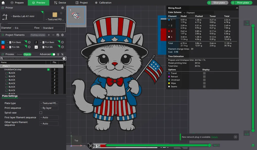 Uncle Sam - July 4th Cat by eclien MakerWorld: Download Free 3D Models