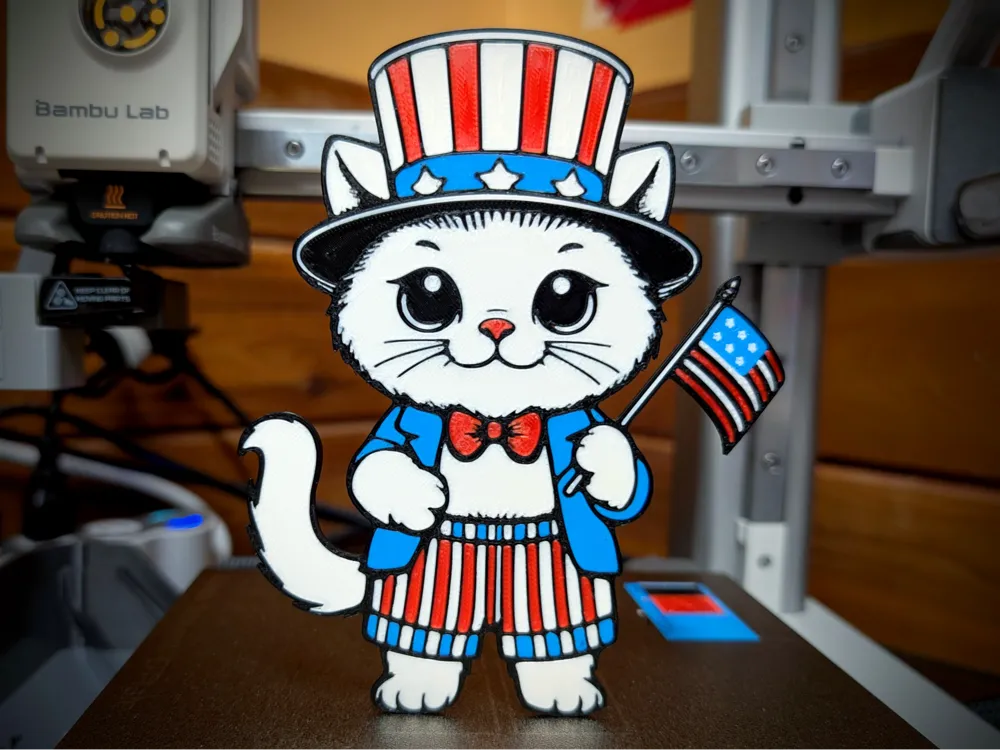 Uncle Sam - July 4th Cat by eclien MakerWorld: Download Free 3D Models