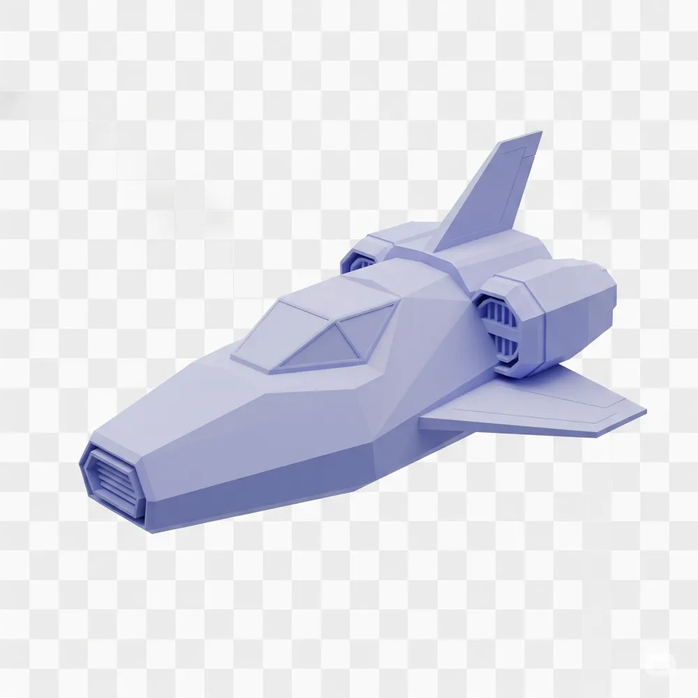 Low Poly Space Ship - Free 3D Print Model - MakerWorld