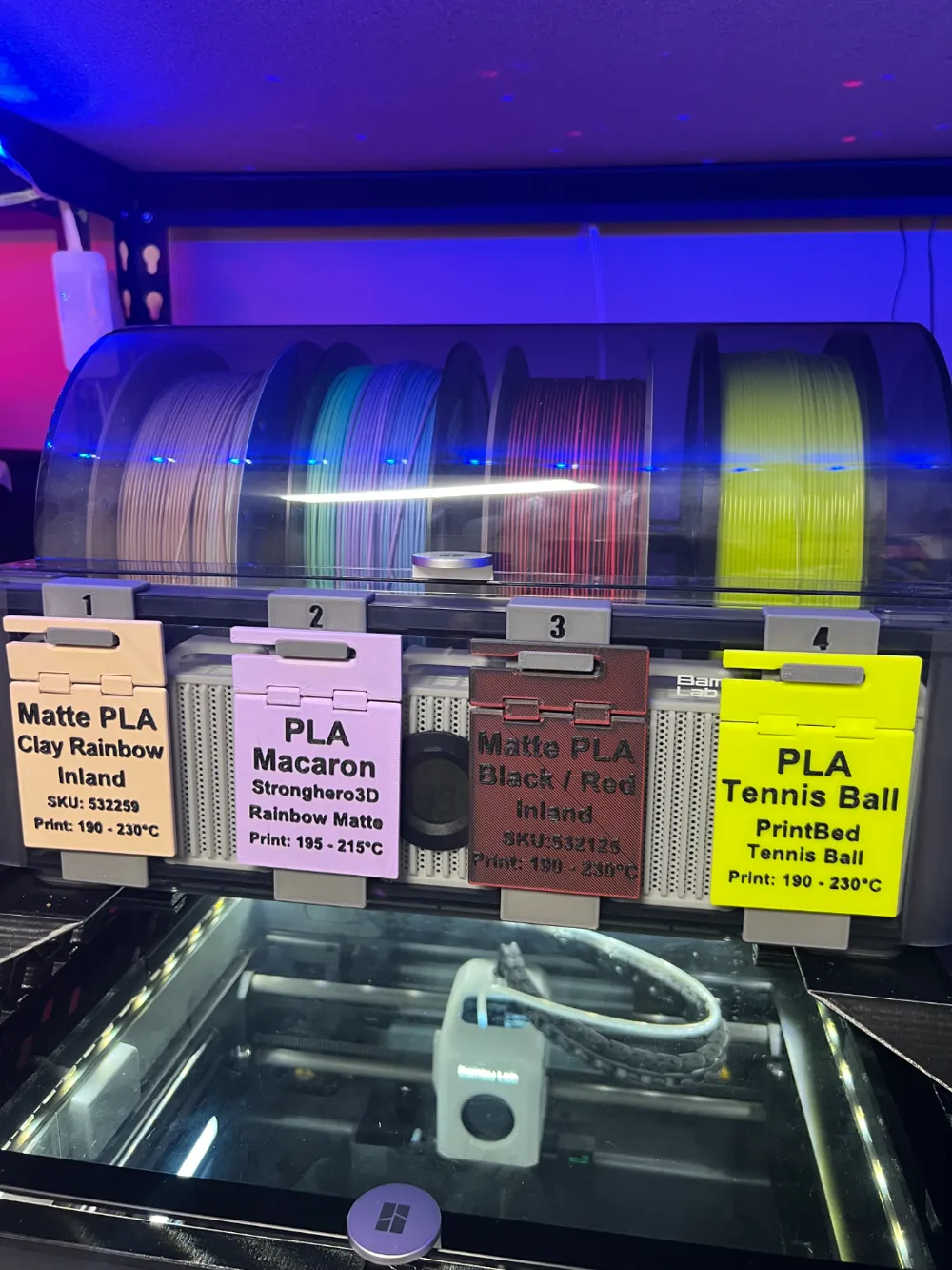 AMS clip-on holder for Filament Dry Box Label by Genetic Designs ...