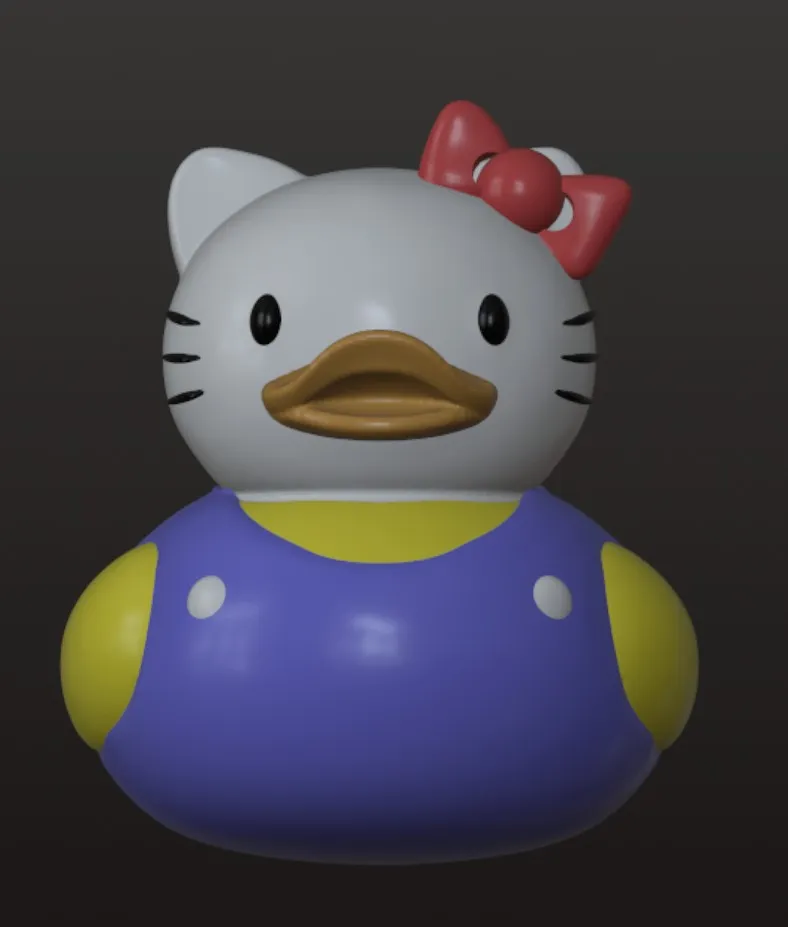 Hello Kitty Rubber Duck . - Free 3D Print Model - MakerWorld