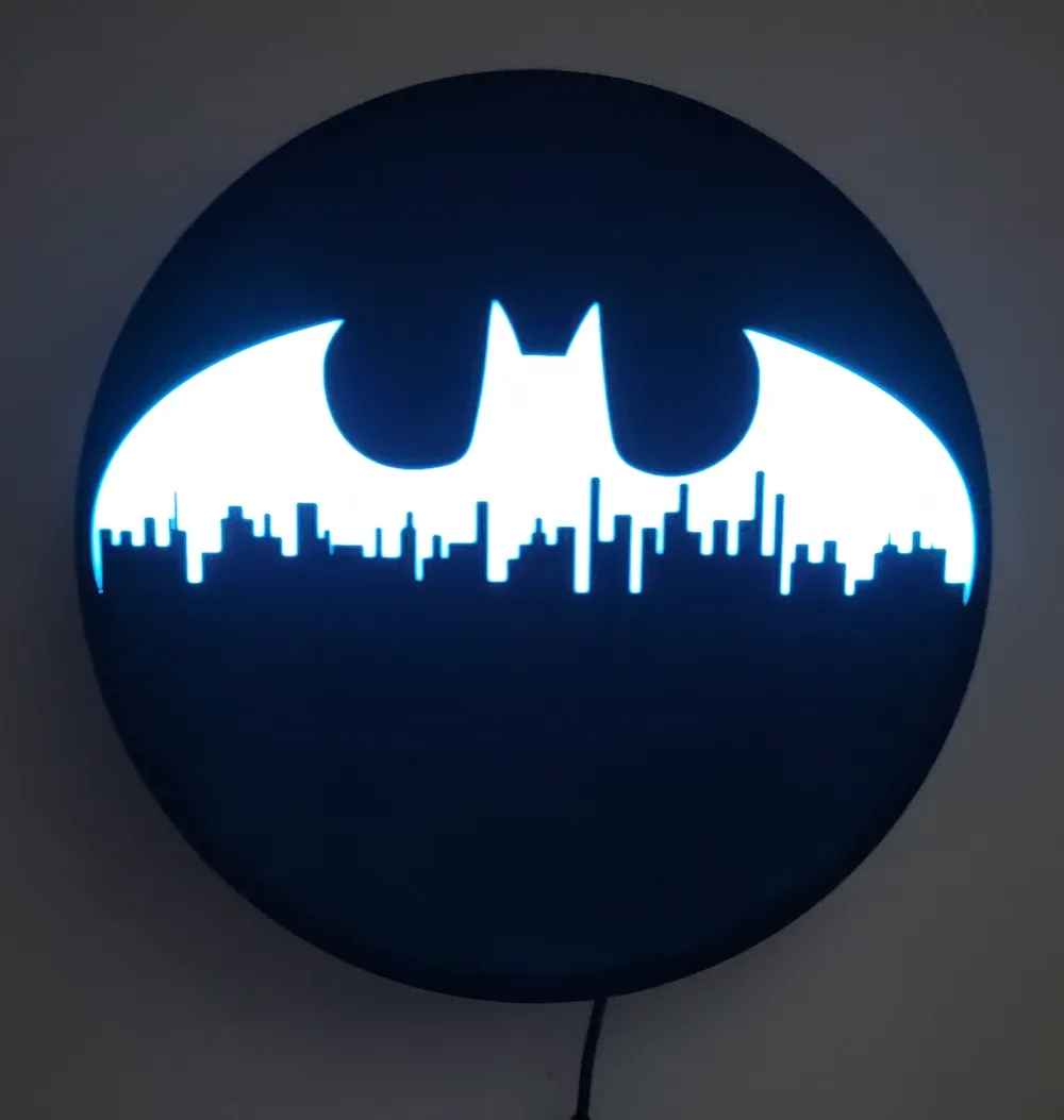 Batman Gotham Skyline Silhouette LED Lightbox by Ronzo MakerWorld ...