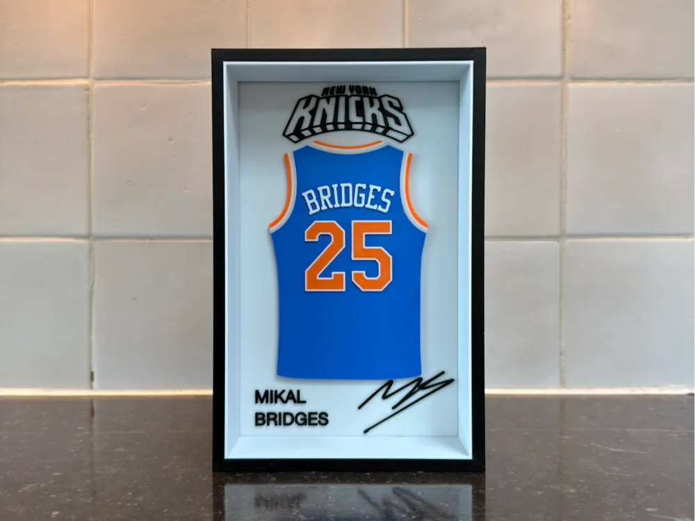 Mikal Bridges - New York Knicks - Jersey Frame - Free 3D Print Model ...