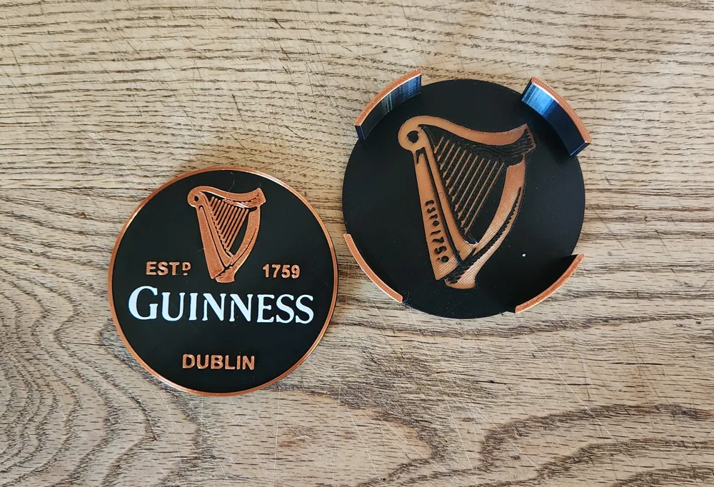 Guinness drink coaster by Court21 MakerWorld: Download Free 3D Models