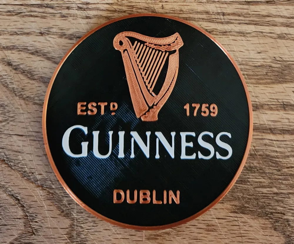 Guinness drink coaster by Court21 MakerWorld: Download Free 3D Models