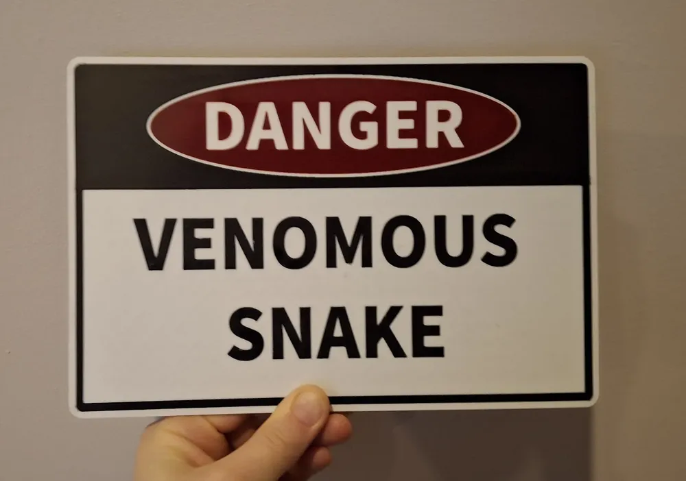 snake warning sign by CohensCreations MakerWorld: Download Free 3D Models