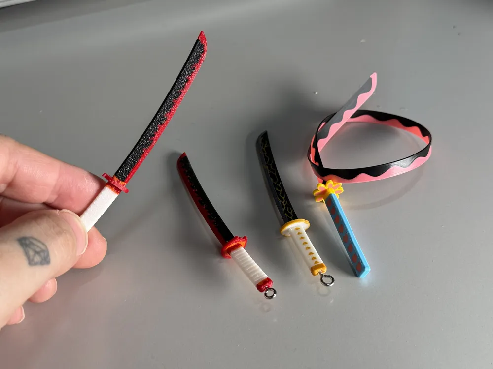 Demon slayer Sword series mini keyring - Free 3D Print Model - MakerWorld